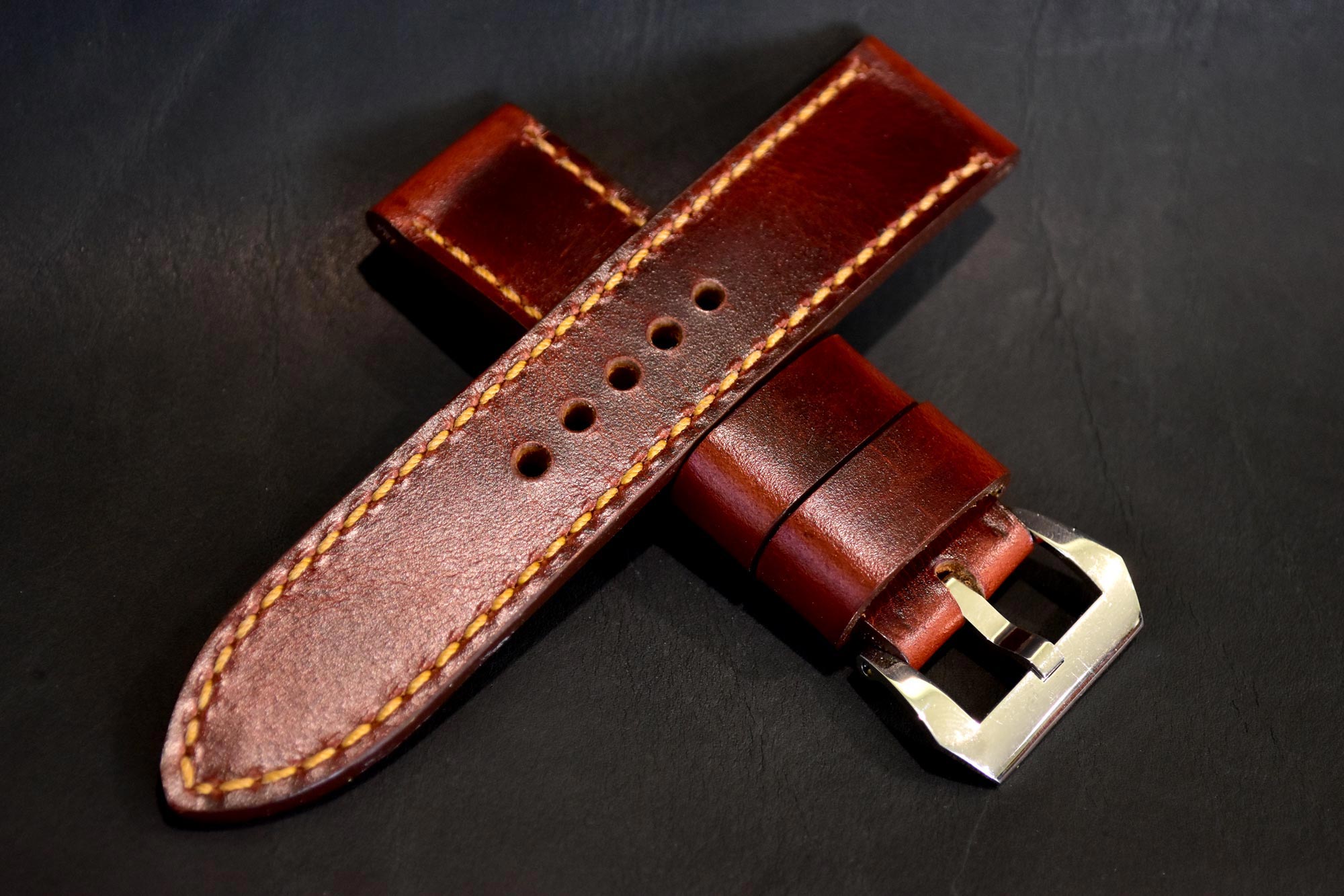 Deep Ember Red Leather Watch Strap | Rich Red Watch Strap | Vintager Straps