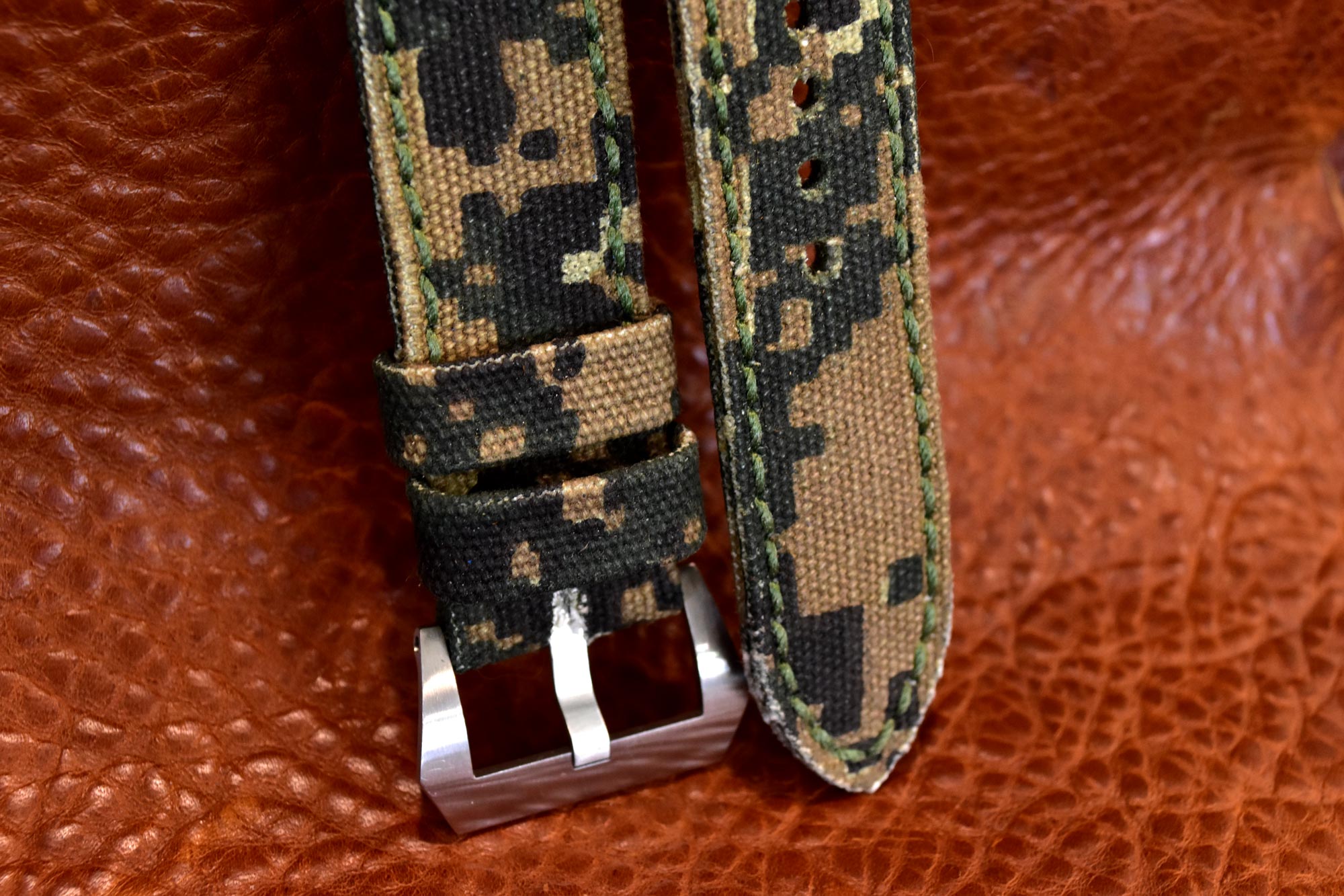 Rolled Forest Camo Watch Strap | Camo Watch Strap | Vintager Straps