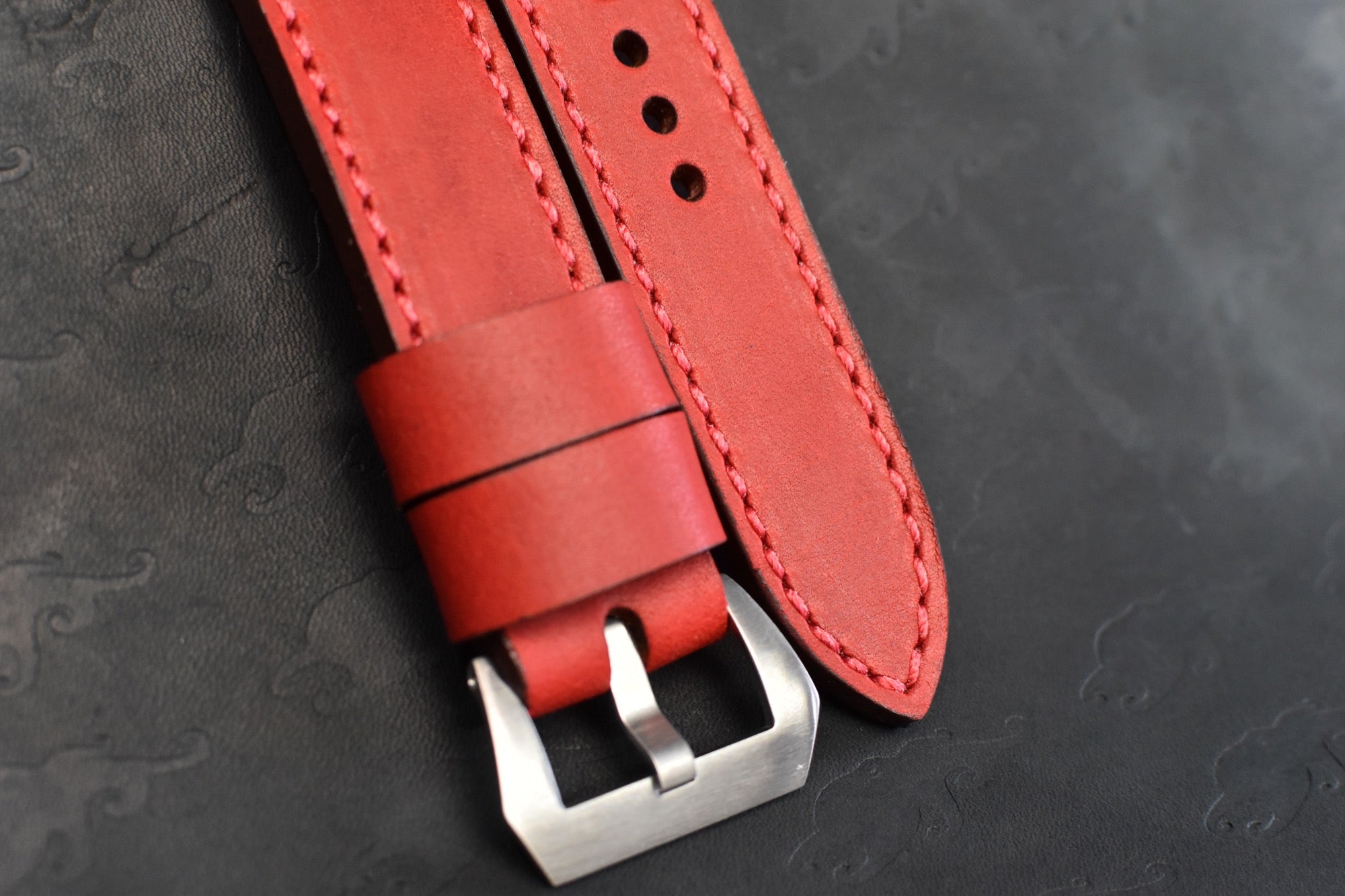 Ruby Leather Watch Strap | Ruby Red Watch Strap | Vintager Straps