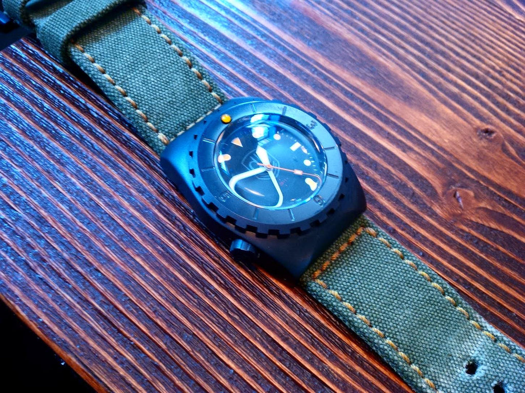 Rolled American Canvas handcrafted canvas watch strap – Vintager Straps