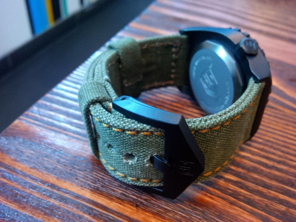 Rolled American Canvas handcrafted canvas watch strap – Vintager Straps